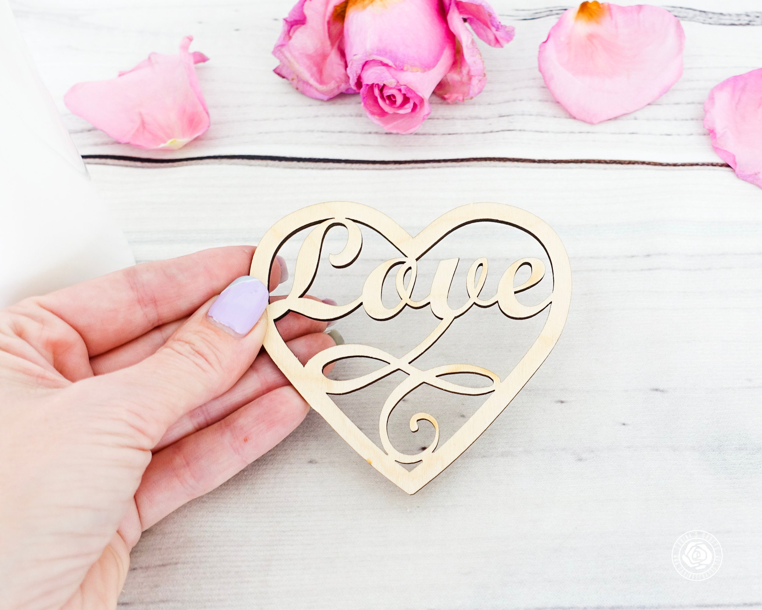 Love Wood Sign Love Script Word Wooden Love Heart Cutout | Etsy