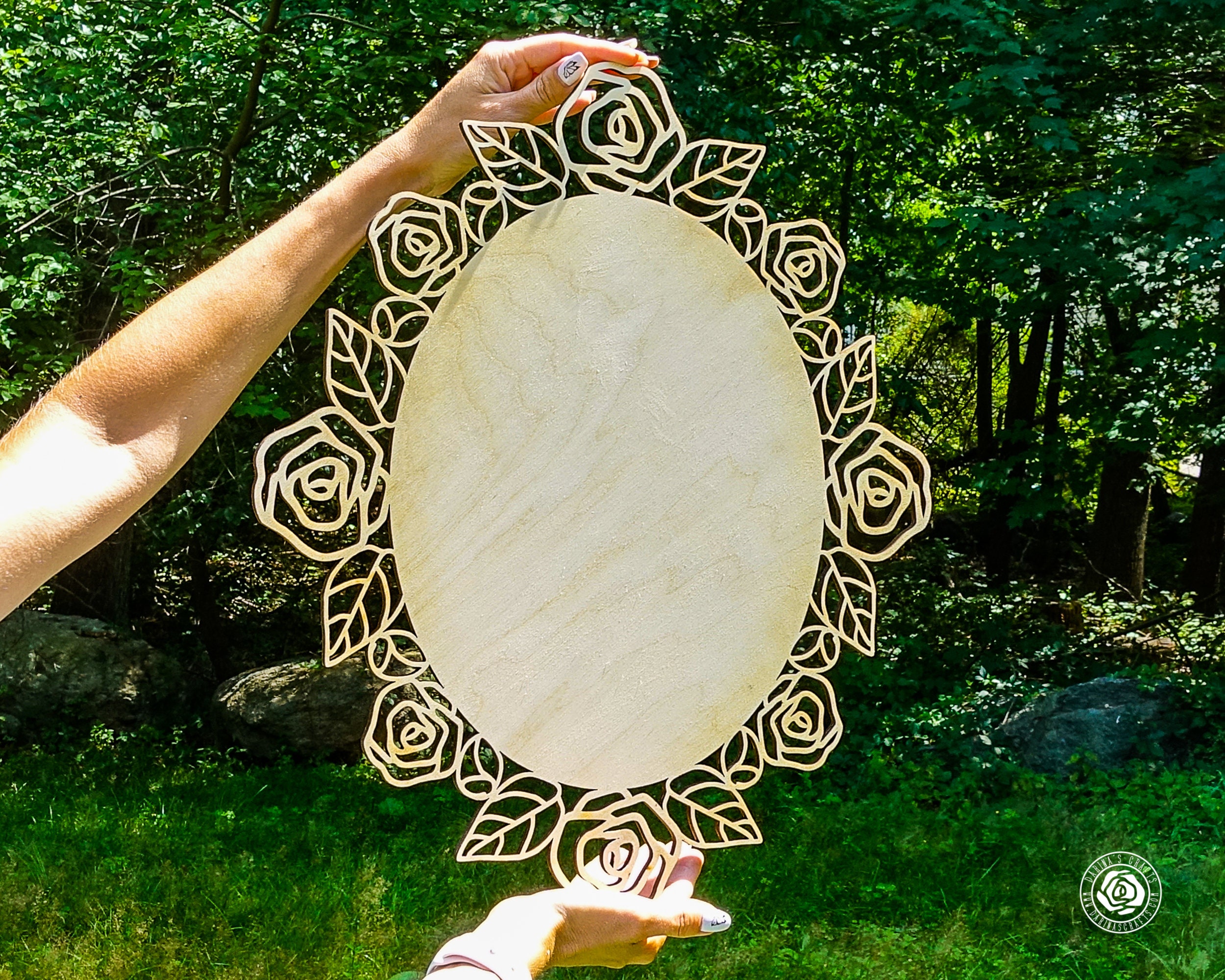 Large Floral Wood Frame Vintage Roses Wood Cut Out Laser Cut | Etsy