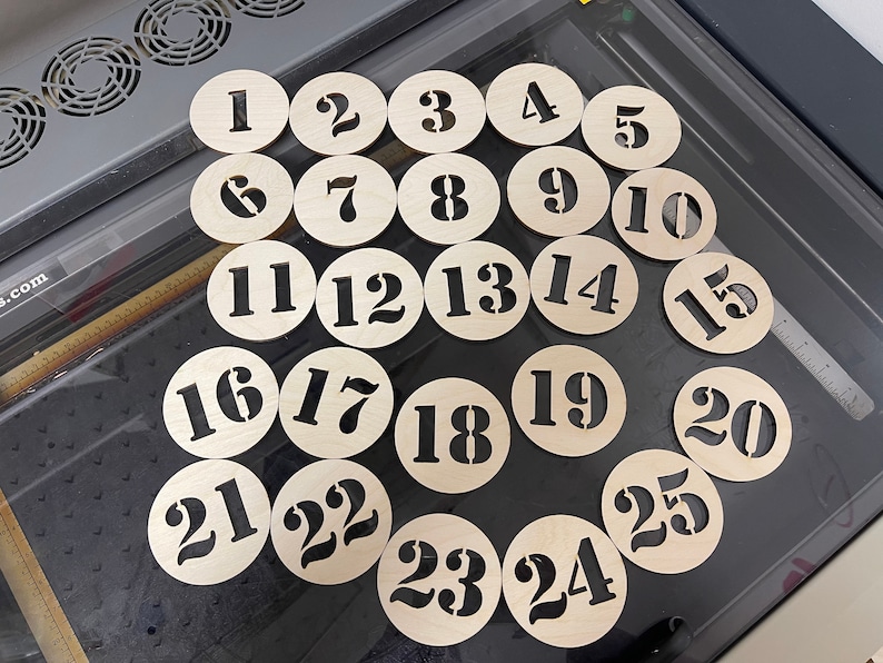 Wood Advent Calendar Numbers Wooden Advent Number Tags | Etsy