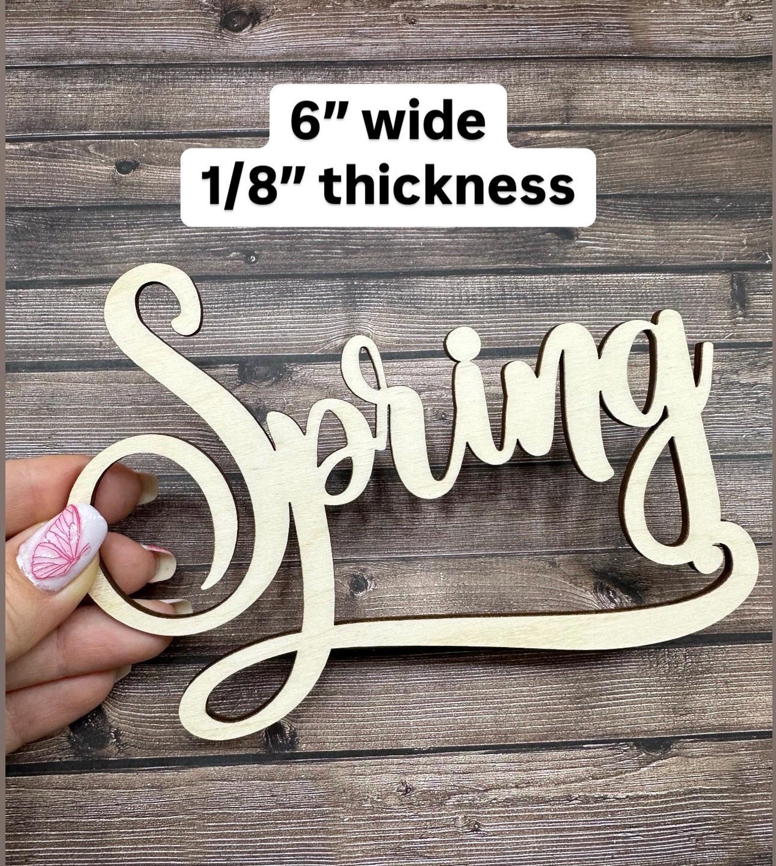 Spring Wood Word Cutout, Laser Cut Winter Decorations, Spring Sign ...