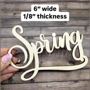 Spring Wood Word Cutout, Laser Cut Winter Decorations, Spring Sign ...