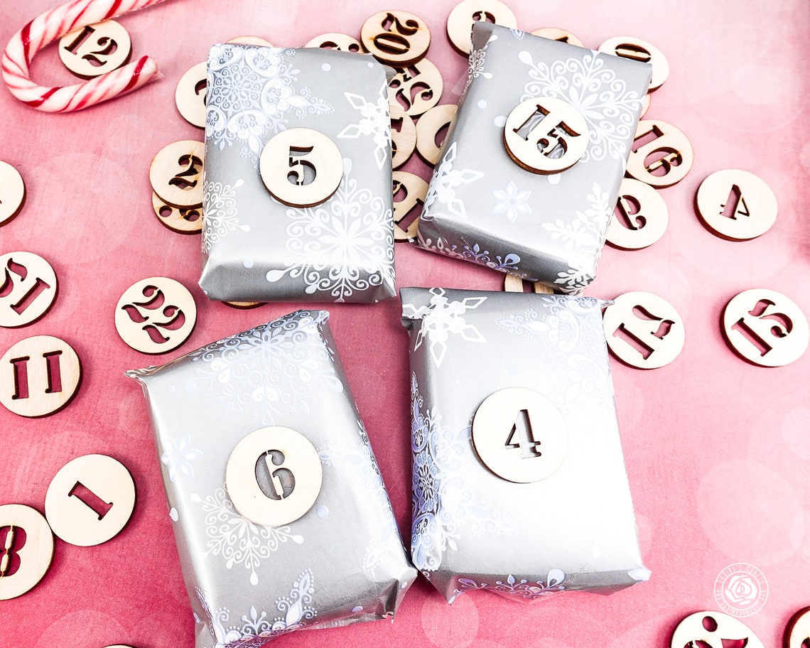 Wood Advent Calendar Numbers Wooden Advent Number Tags | Etsy