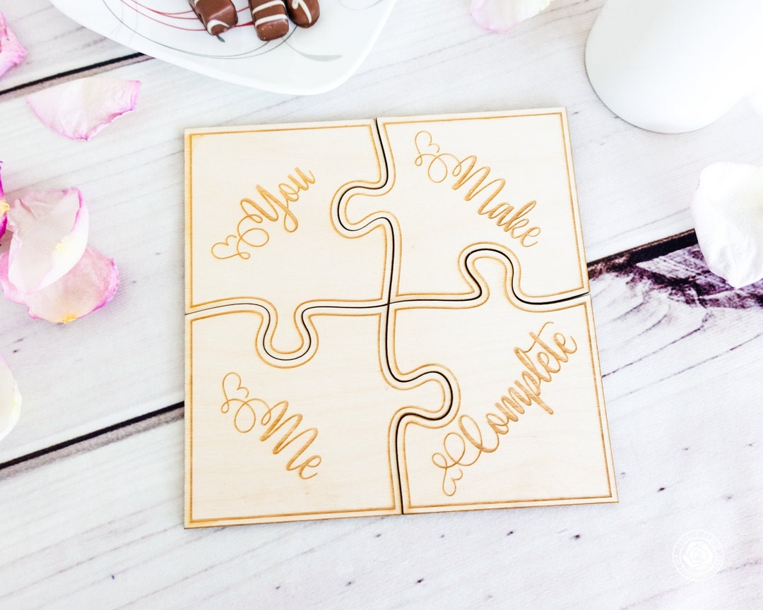 Personalized Jigsaw Puzzle Coaster Set, Custom Family Set, Anniversary ...