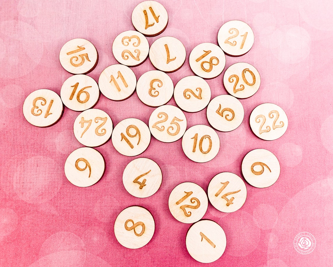 Wood Advent Calendar Numbers Wooden Advent Number Tags - Etsy