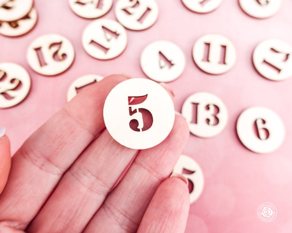 Wood Advent Calendar Numbers Wooden Advent Number Tags | Etsy