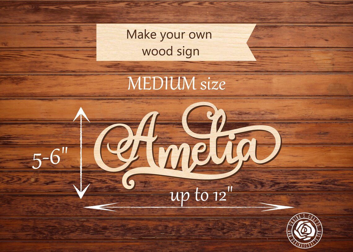 Custom Wood Word Sign Medium Personalized wood word cutout | Etsy