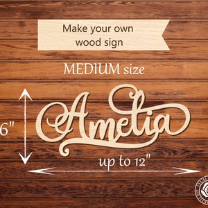 Custom Wood Word Sign, Medium Personalized Wood Word Cutout, Wooden ...