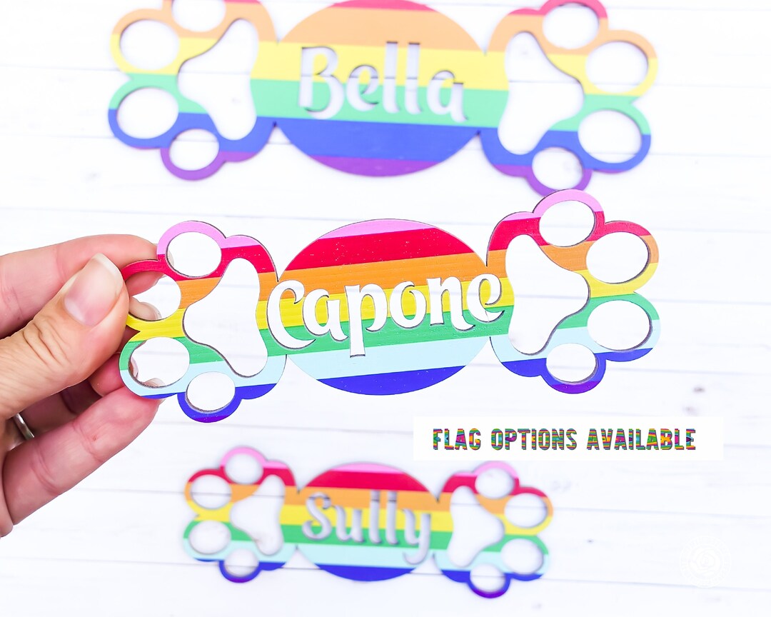 Pride Dog Name Sign, LGBT Dog Name Plate, Personalized Dog Name Plaque ...