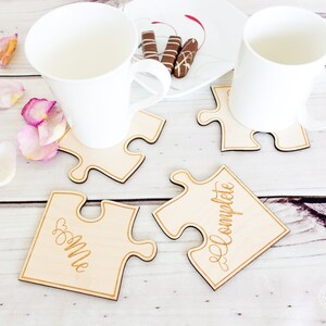 Personalized Jigsaw Puzzle Coaster Set, Custom Family Set, Anniversary ...
