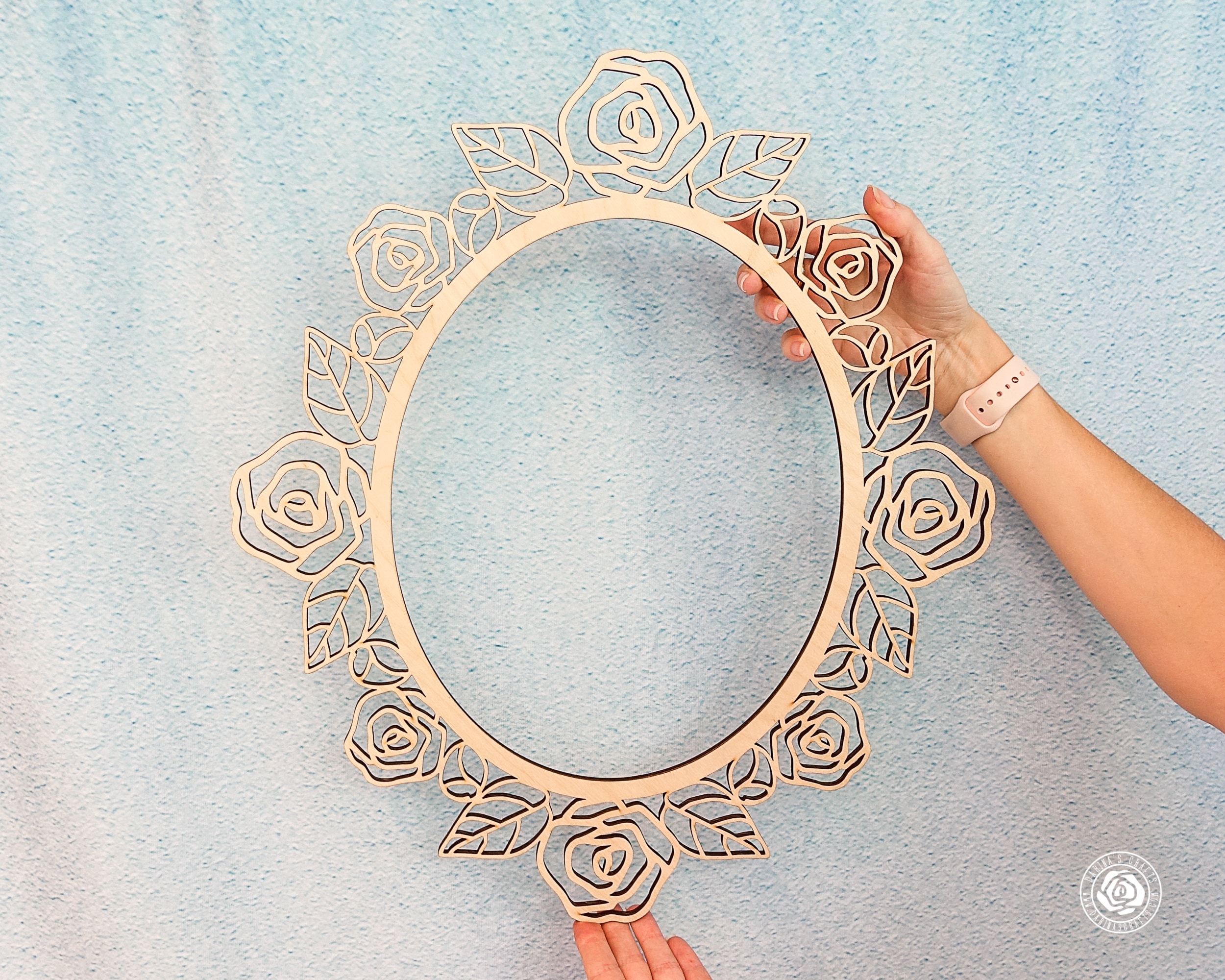 Large Floral Wood Frame Vintage Roses Wood Cut Out Laser Cut | Etsy