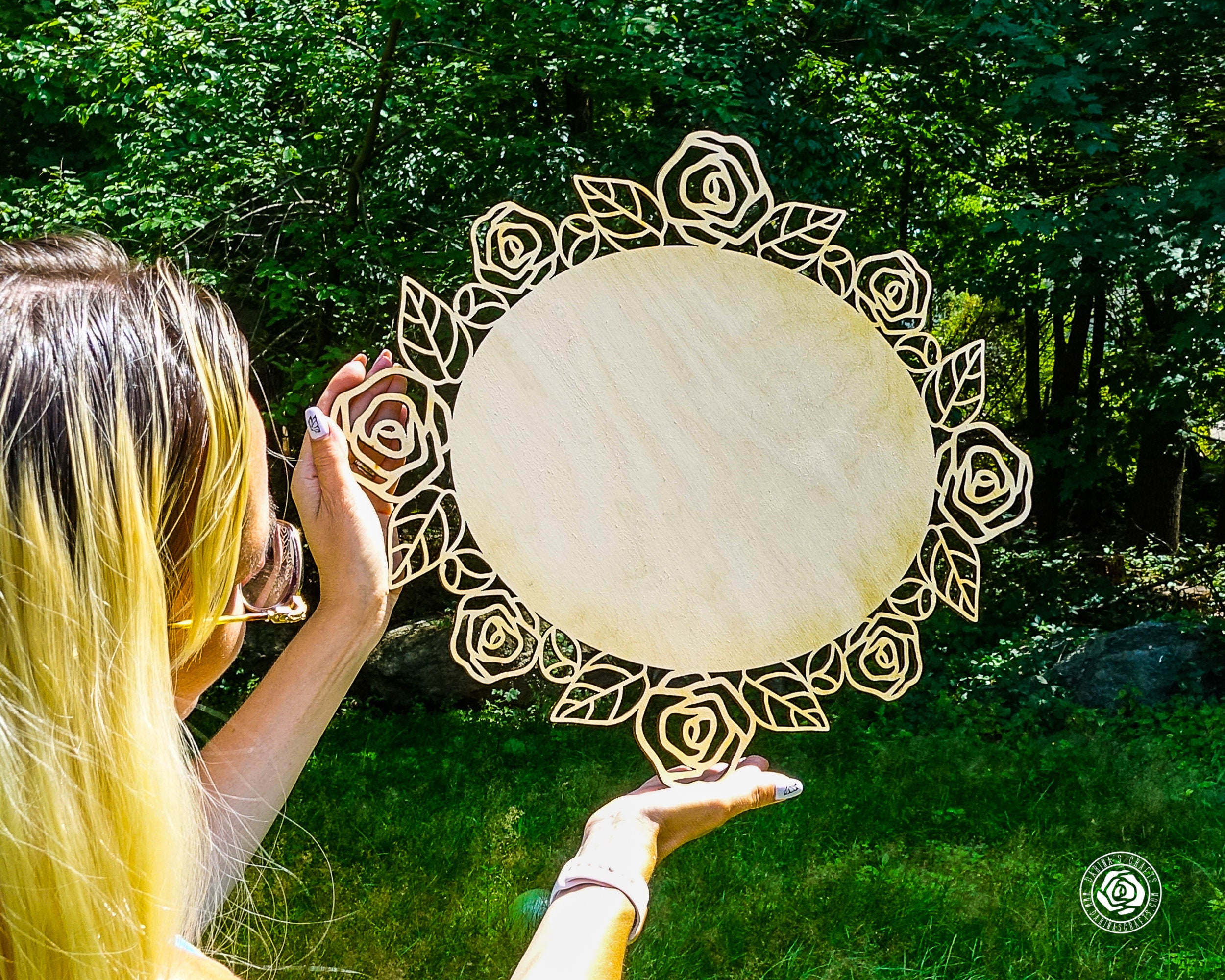 Large Floral Wood Frame Vintage Roses Wood Cut Out Laser Cut | Etsy