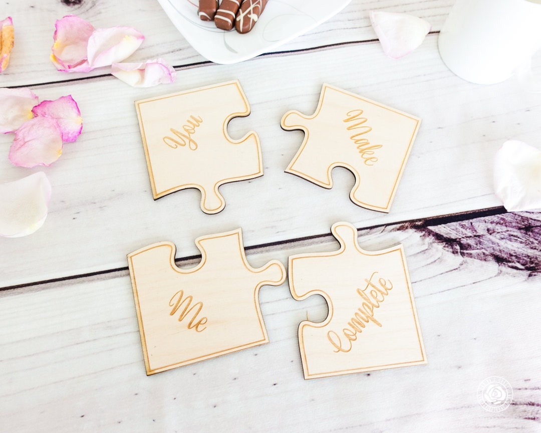 Personalized Jigsaw Puzzle Coaster Set, Custom Family Set, Anniversary ...