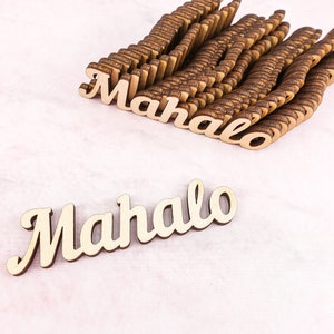 Aloha Wood Word Cutout, Mahalo Small Sign - Etsy