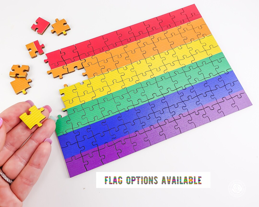 Pride Flag Jigsaw Puzzle, Custom Wooden Puzzle, LGBT Wood Puzzle - Etsy