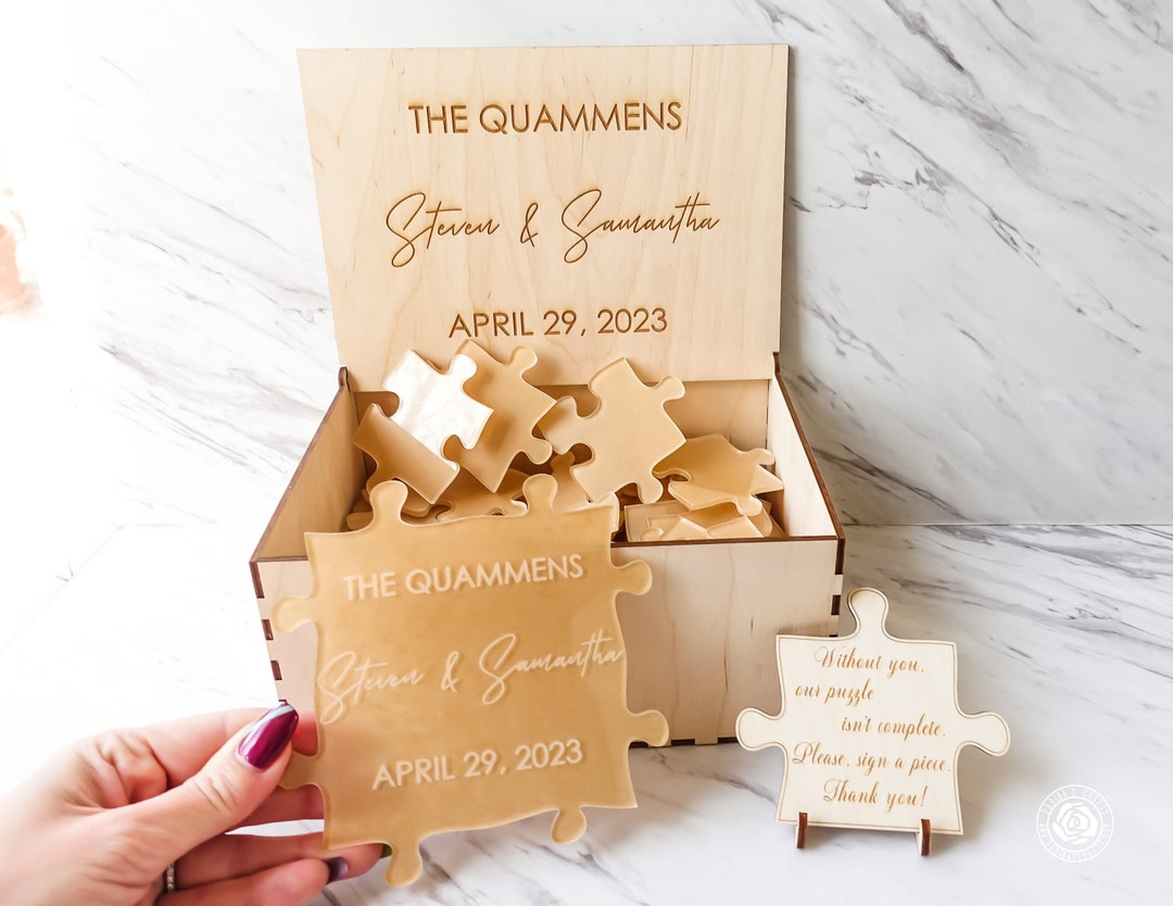 Clear Puzzle Guest Book Set, Wedding Guest Book, Birthday Party Puzzle ...