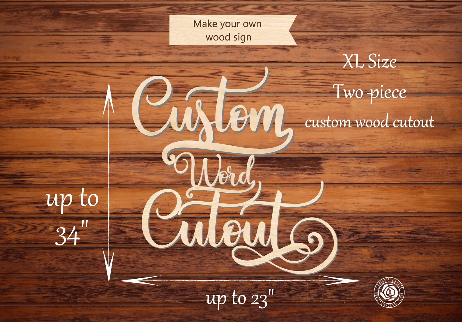 XL Custom Wood Word Sign Personalized Wood Word Cutout | Etsy