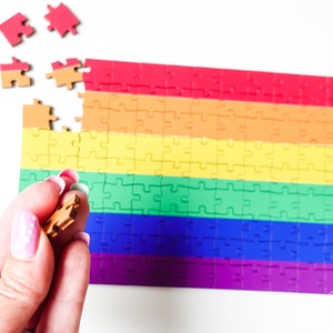 Pride Flag Jigsaw Puzzle, Custom Wooden Puzzle, LGBT Wood Puzzle - Etsy