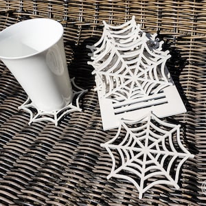Spiderweb Coaster Set Decorative Halloween Coasters - Etsy