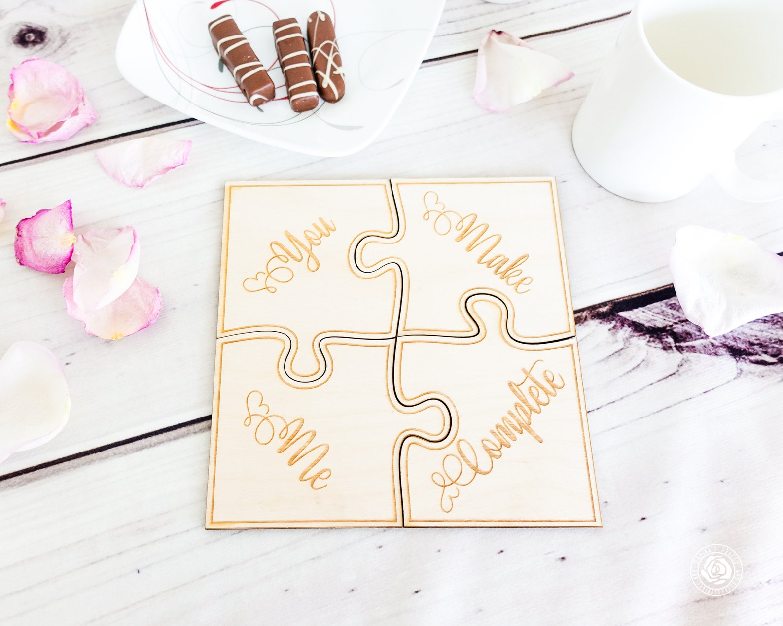 Personalized Jigsaw Puzzle Coaster Set Custom Family Set - Etsy