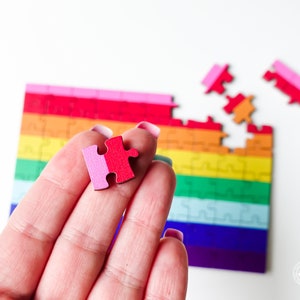 Pride Flag Jigsaw Puzzle, Custom Wooden Puzzle, LGBT Wood Puzzle - Etsy