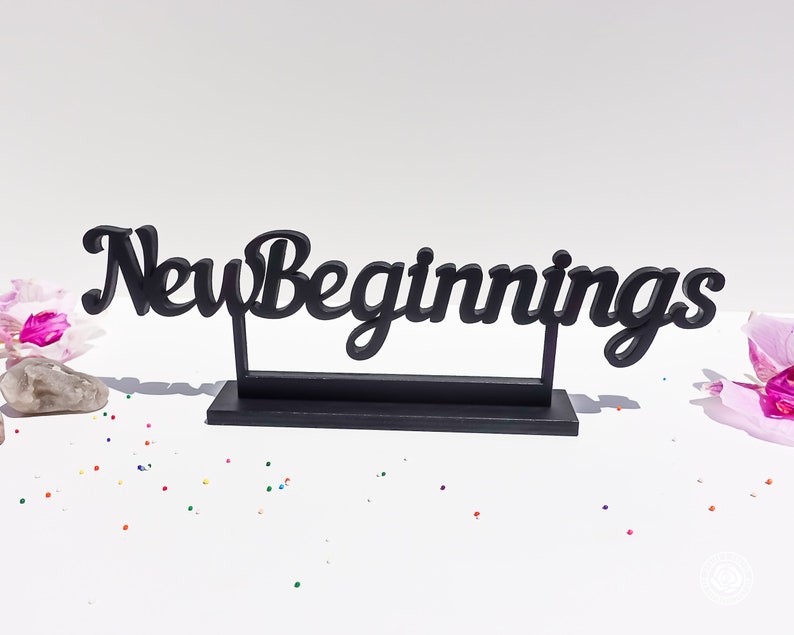 New Beginnings Display Sign Custom Mantel Sign Shelf Sitter - Etsy