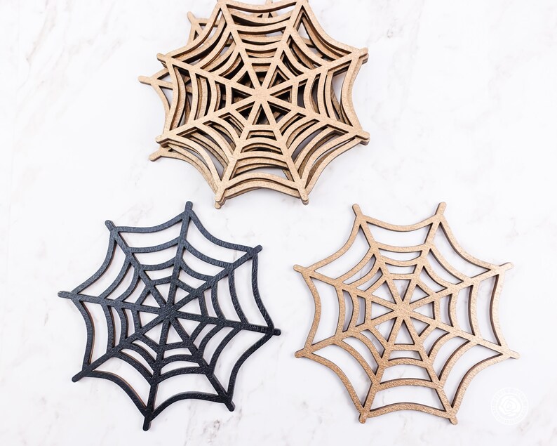 Spiderweb Coaster Set Decorative Halloween Coasters | Etsy