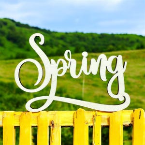 Spring Wood Word Cutout, Laser Cut Winter Decorations, Spring Sign ...
