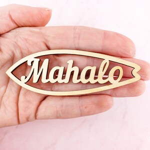 Aloha Surfboard Wood Cutout, Mahalo Surfboard Wood Cutouts - Etsy
