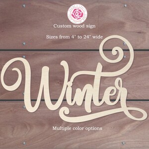 Winter Wood Word Cutout, Laser Cut Winter Decorations, Winter Sign ...