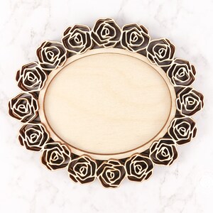 3 Floral Wood Frames, Vintage Roses Wood Cut Outs, Oval Frame Set of 3 ...