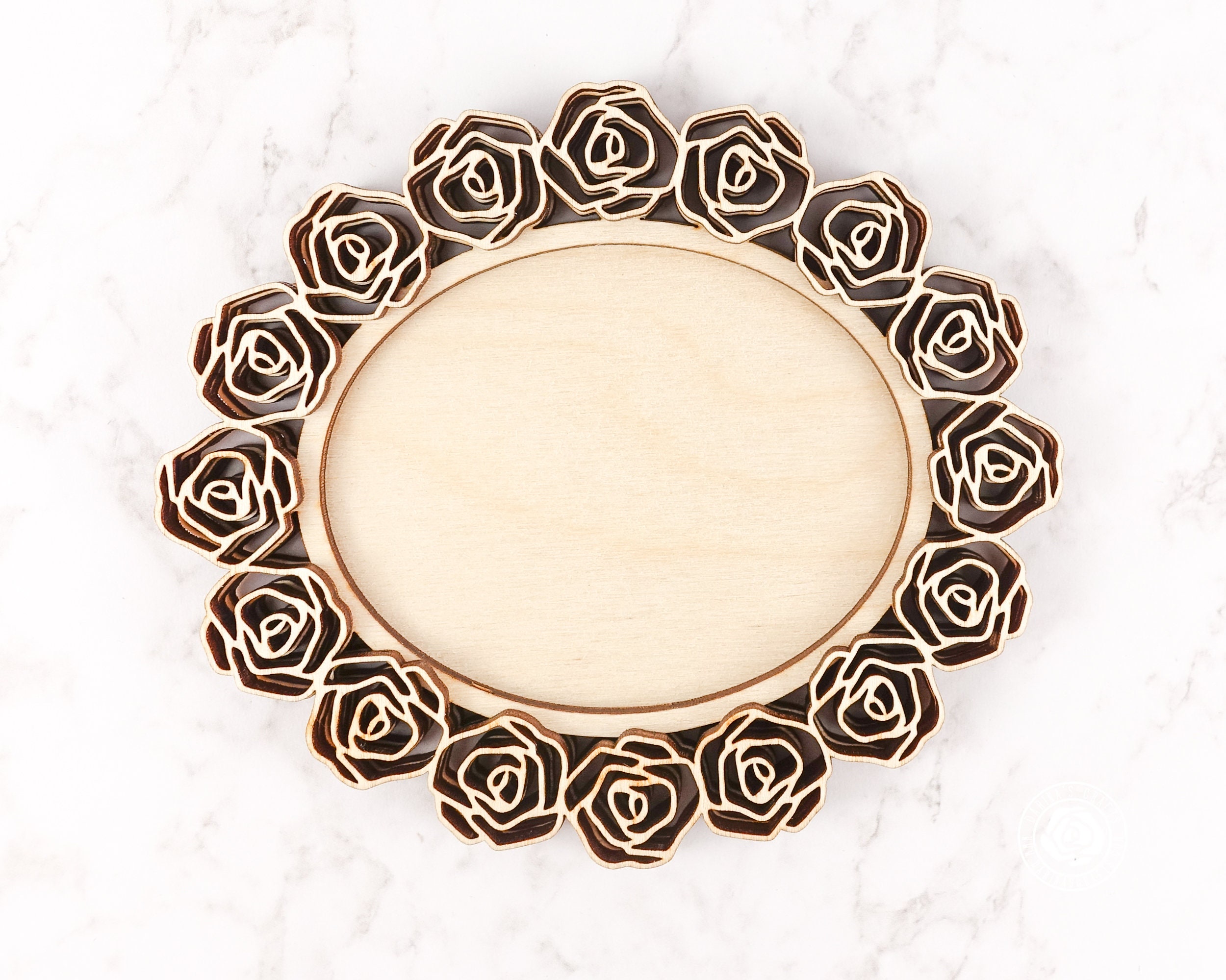 3 Floral Wood Frames, Vintage Roses Wood Cut Outs, Oval Frame Set of 3 ...