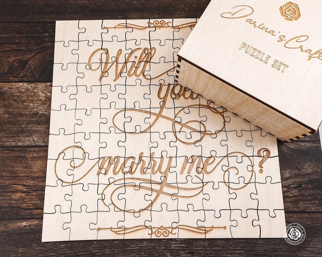 Proposal Wooden Jigsaw Puzzle, Engagement Wood Puzzle for Adults, Will ...