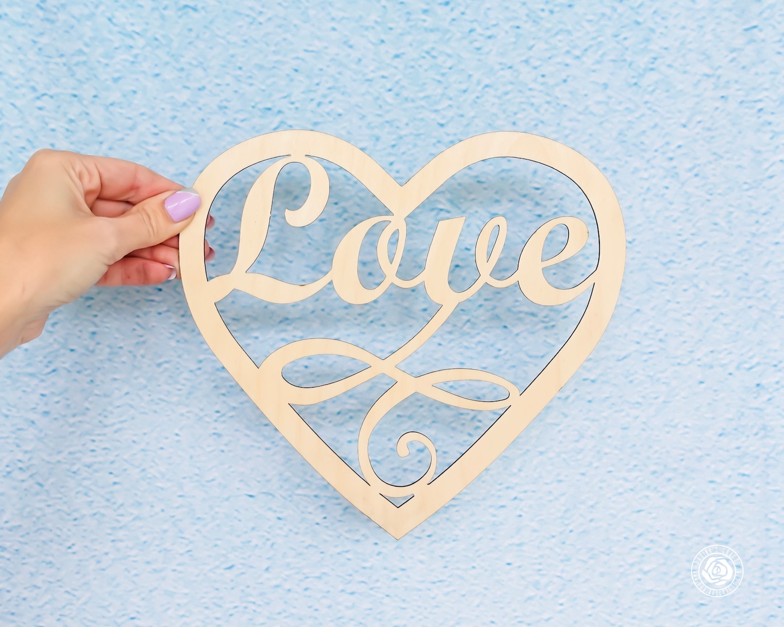 Love Wood Sign Love Script Word Wooden Love Heart Cutout | Etsy