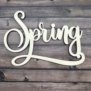 Spring Wood Word Cutout, Laser Cut Winter Decorations, Spring Sign ...