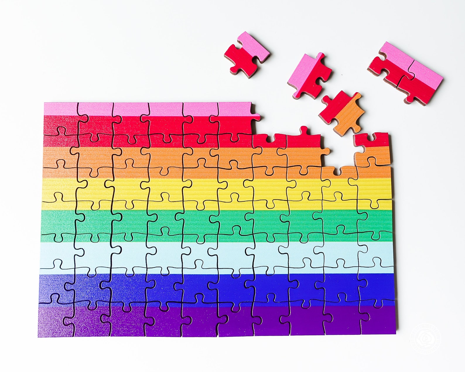 Pride Flag Jigsaw Puzzle Custom Wooden Puzzle LGBT Wood - Etsy