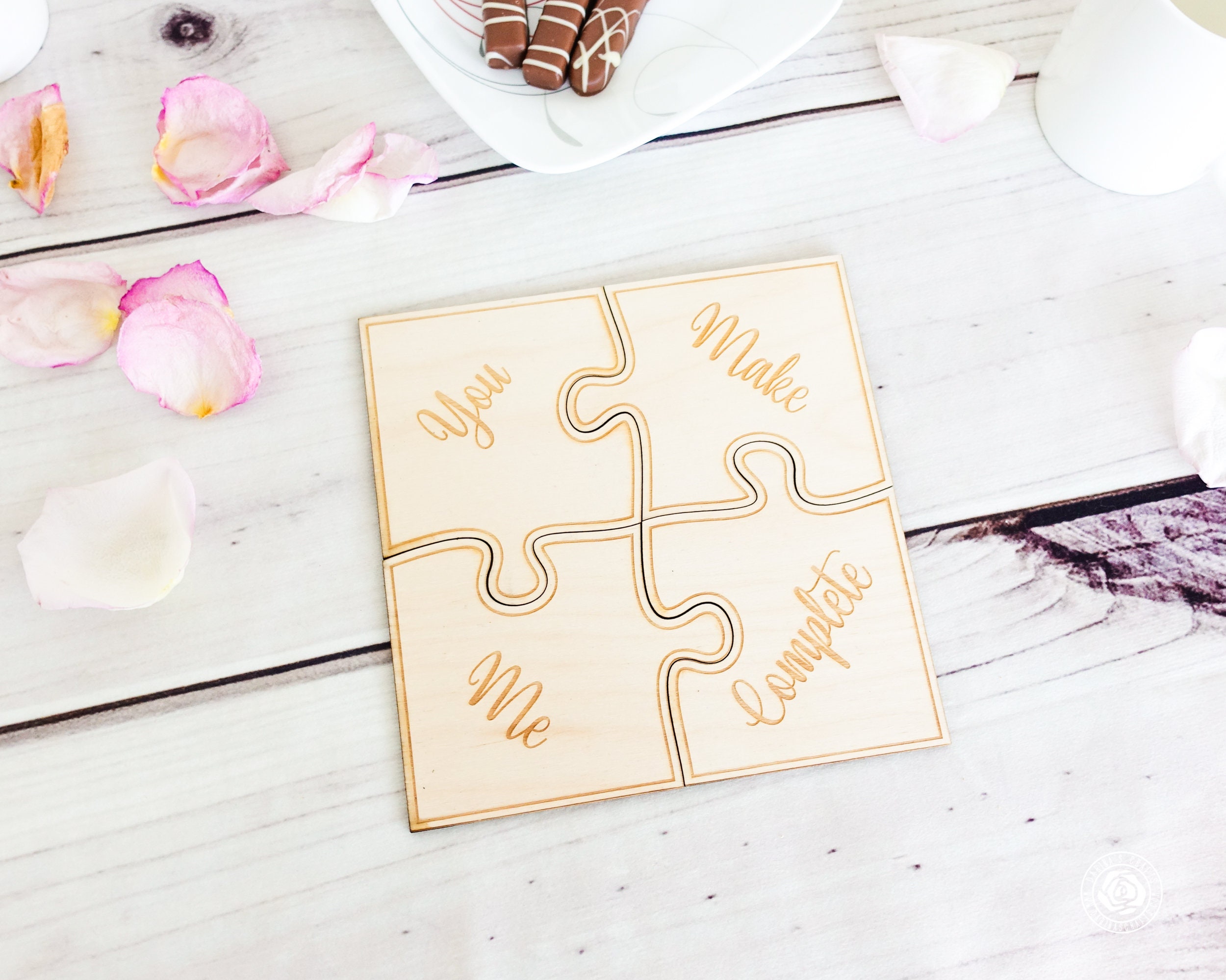 Personalized Jigsaw Puzzle Coaster Set Custom family set | Etsy