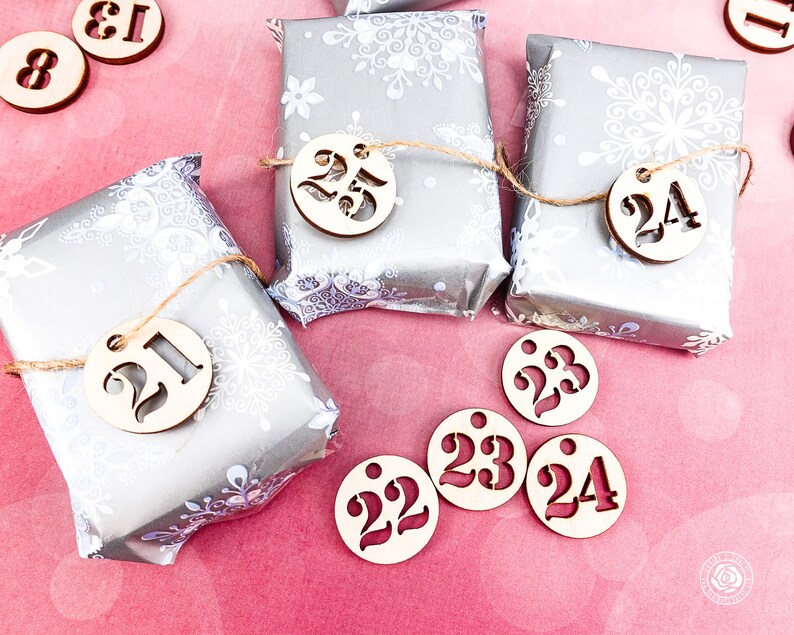 Wood Advent Calendar Numbers Wooden Advent Number Tags - Etsy