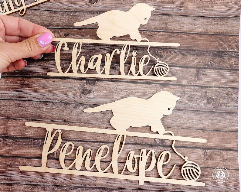 Custom Cat Name Sign Wood Kitty Name Sign Pet Name Sign Cat - Etsy