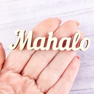 Aloha Wood Word Cutout, Mahalo Small Sign - Etsy
