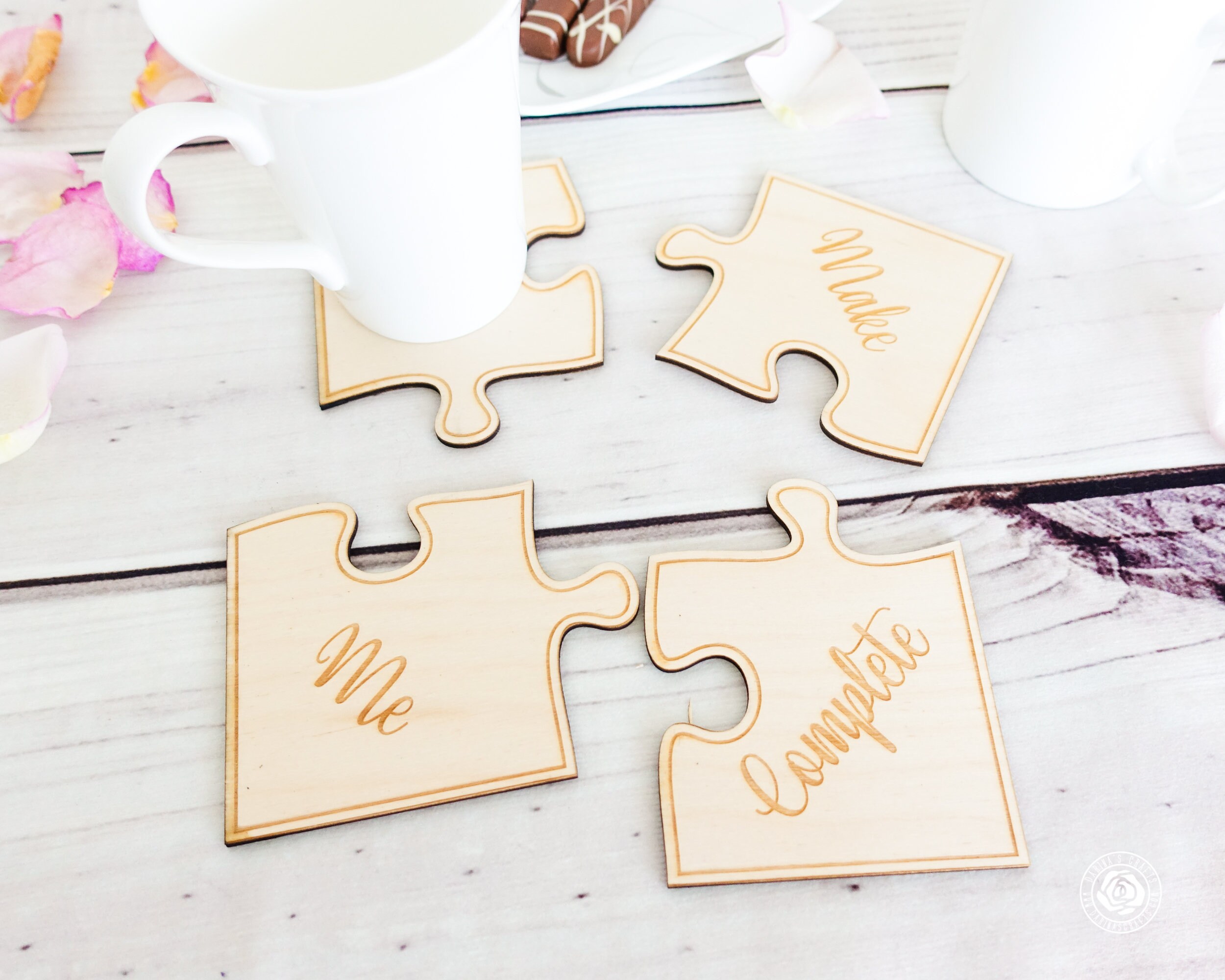 Personalized Jigsaw Puzzle Coaster Set, Custom Family Set, Anniversary ...