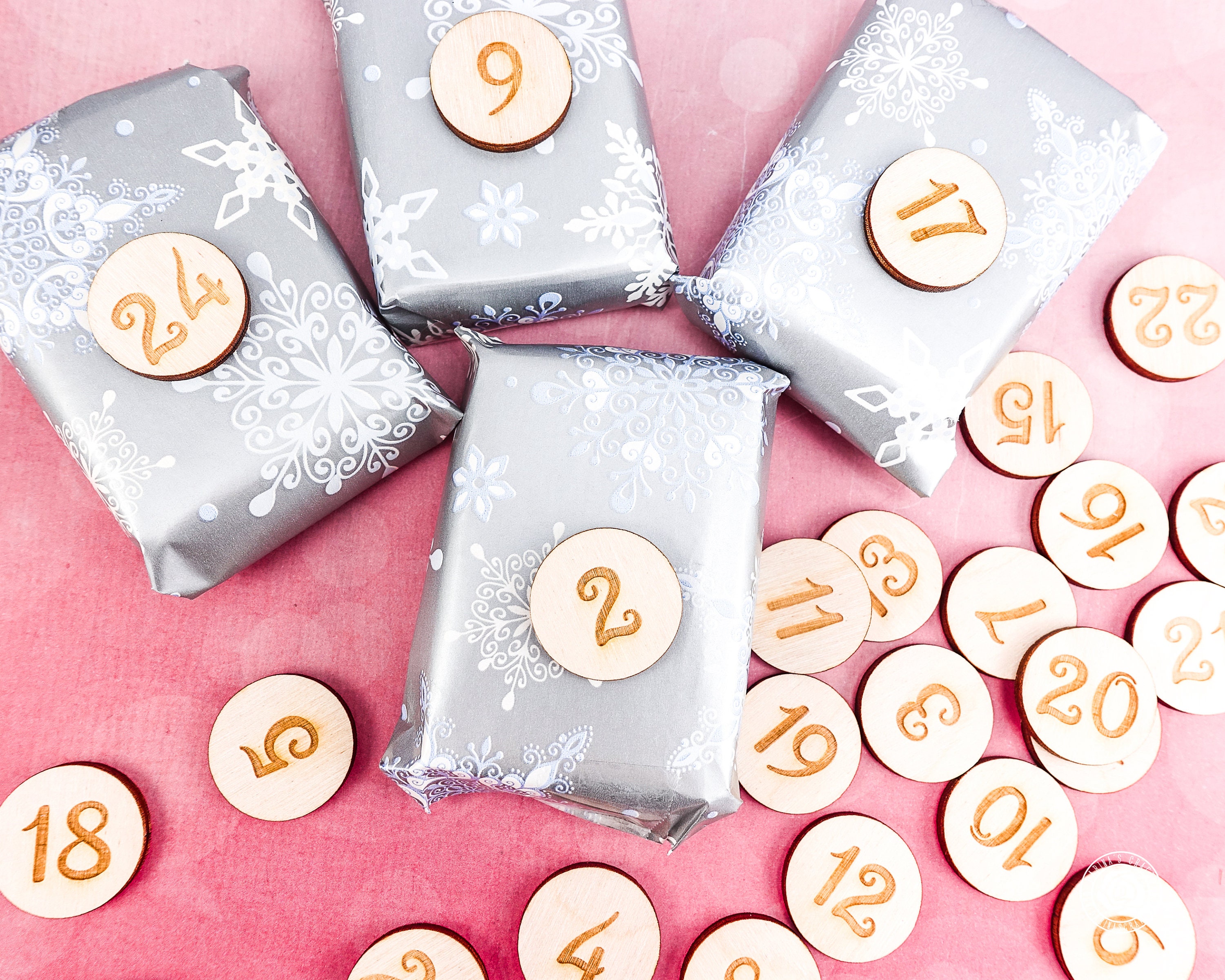 Wood Advent Calendar Numbers, Wooden Advent Number Tags, Christmas ...