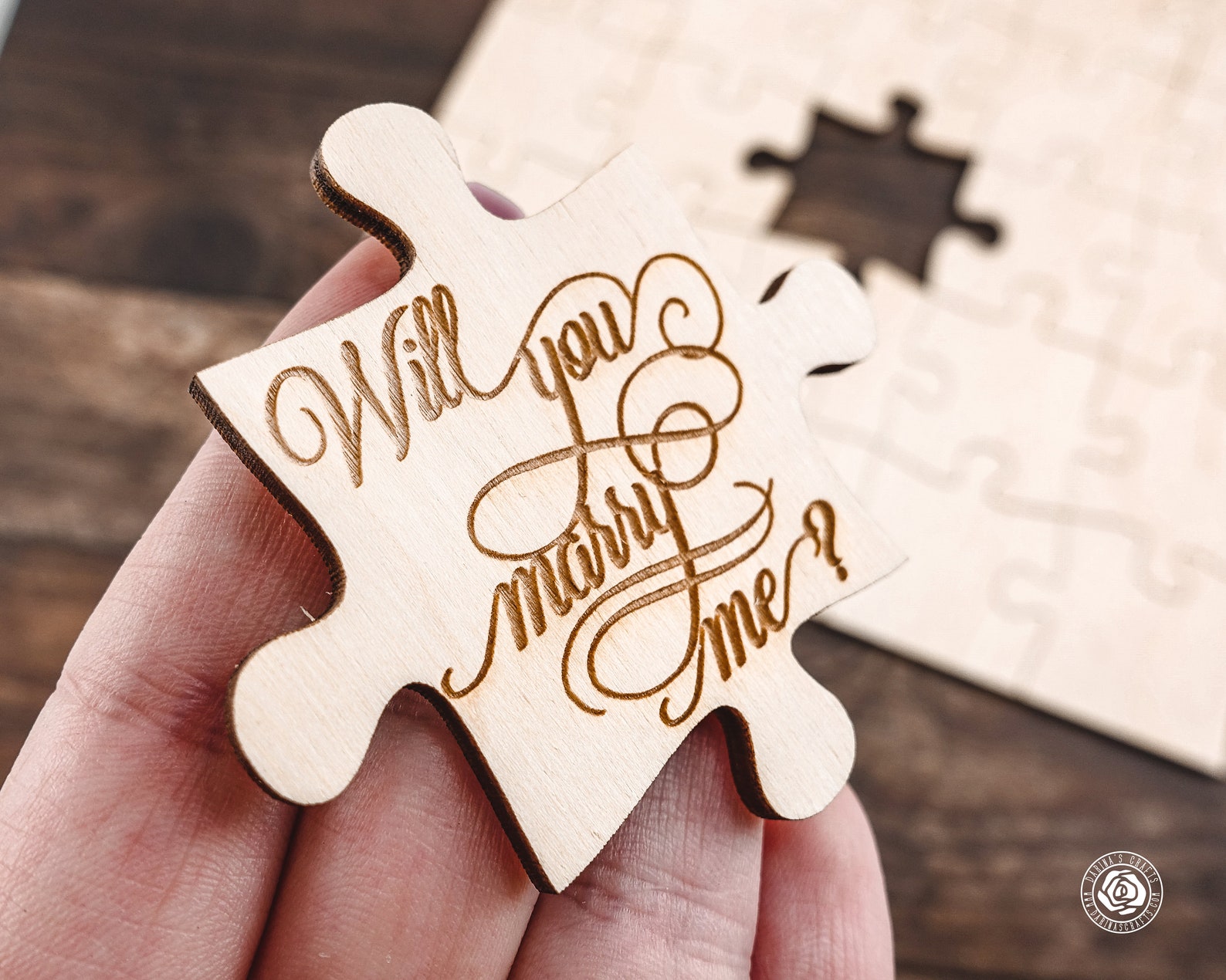 Proposal Wooden Jigsaw Puzzle Engagement Wood Puzzle for - Etsy
