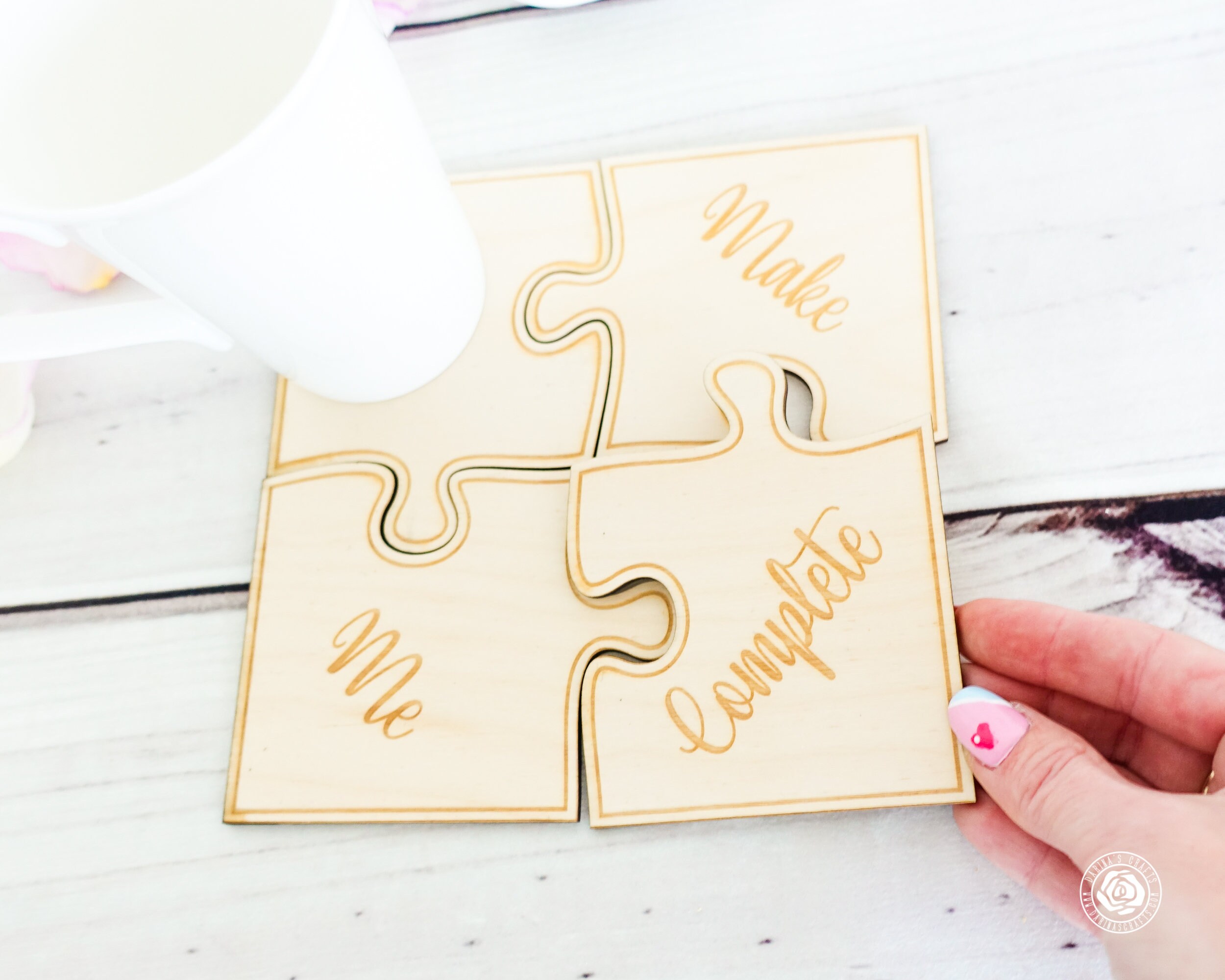 Personalized Jigsaw Puzzle Coaster Set, Custom Family Set, Anniversary ...