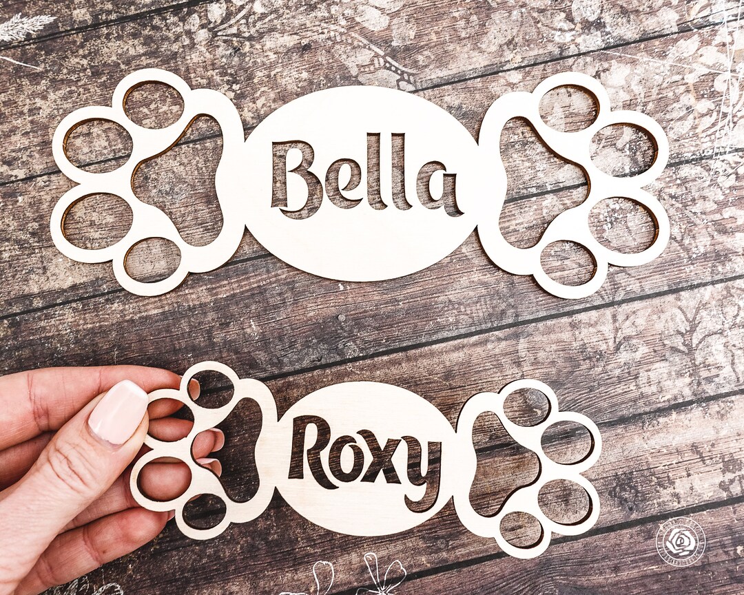 Personalized Dog Name Sign, Wood Dog Name Plate, Dog Name Plaque ...