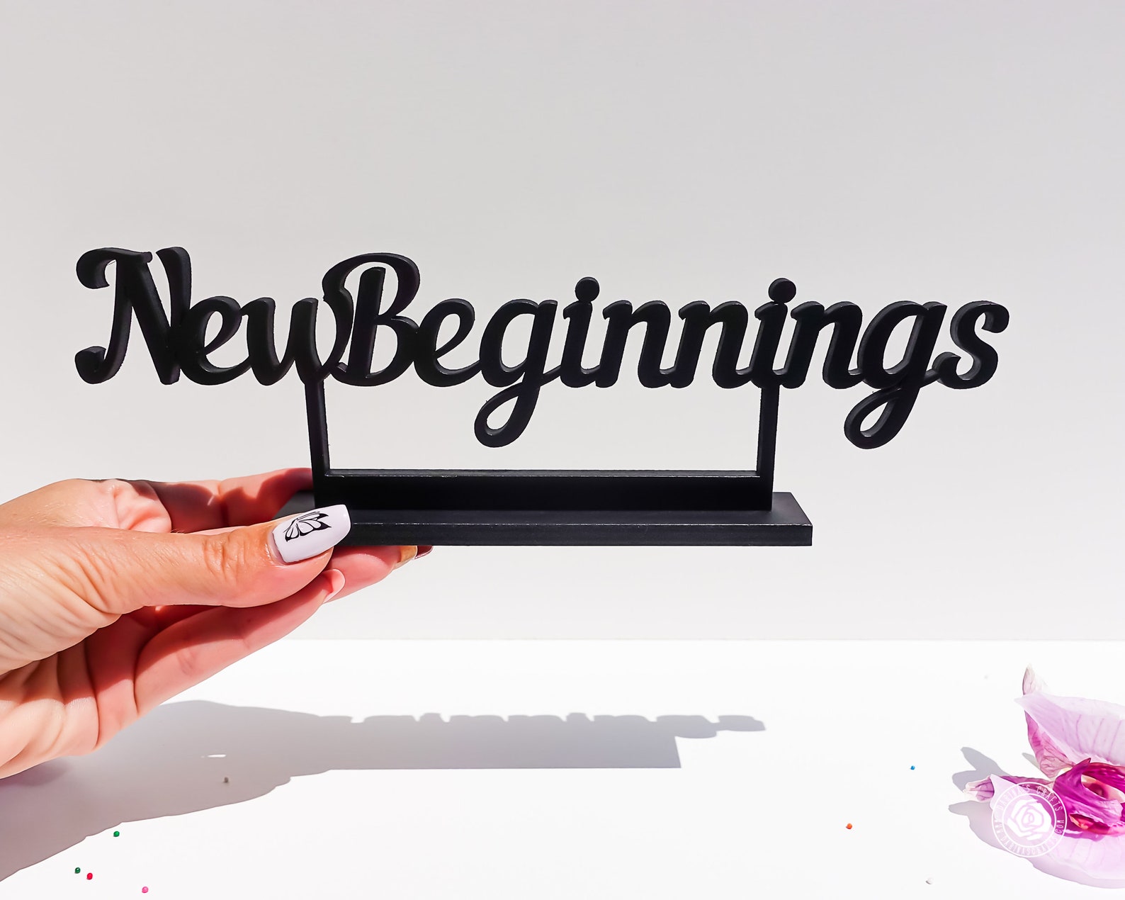 New Beginnings Display Sign Custom Mantel Sign Shelf Sitter | Etsy