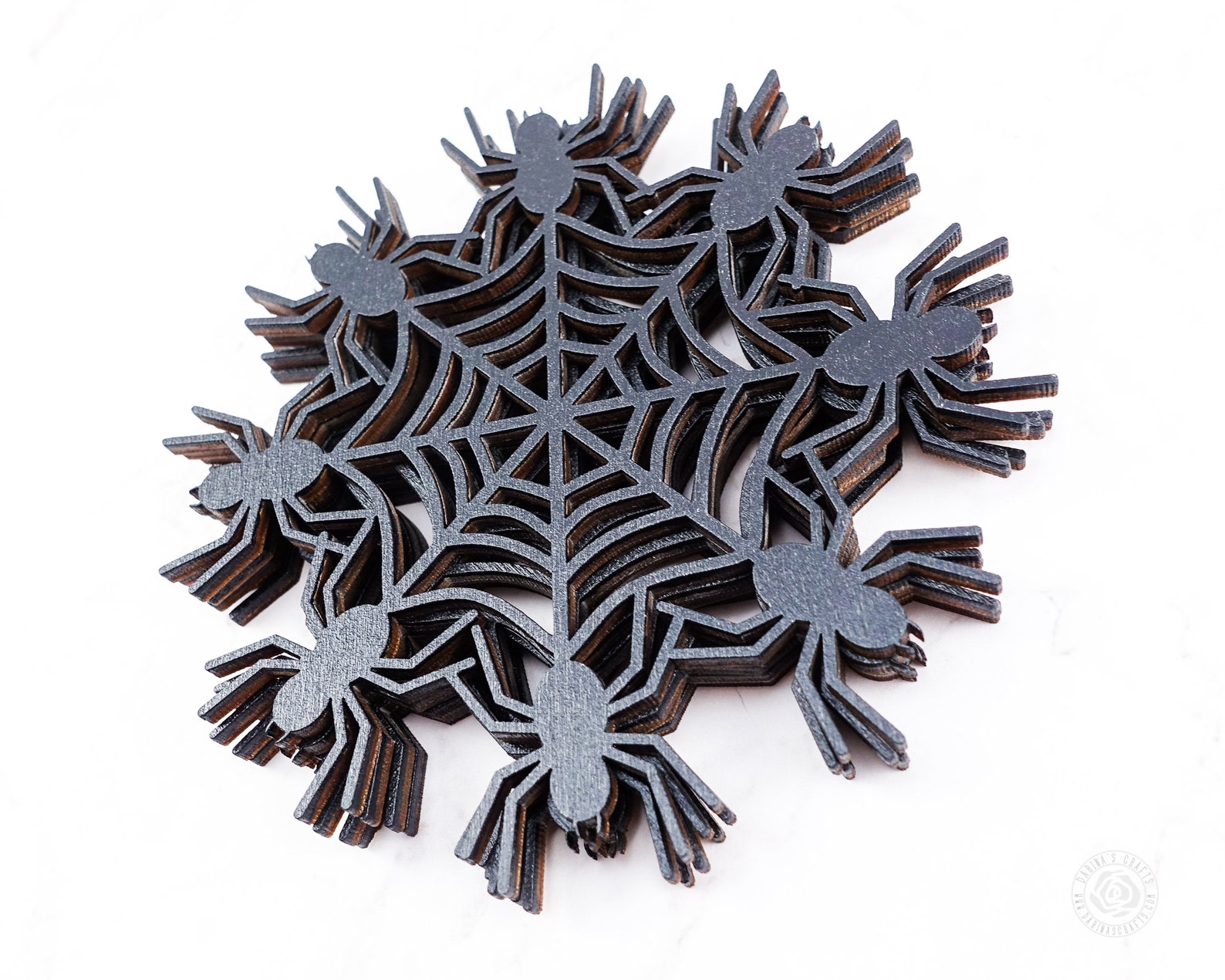 Spiderweb Coaster Set Decorative Halloween Coasters. Spider - Etsy