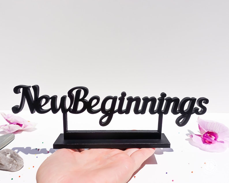 New Beginnings Display Sign Custom Mantel Sign Shelf Sitter - Etsy
