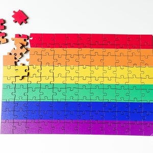 Pride Flag Jigsaw Puzzle, Custom Wooden Puzzle, LGBT Wood Puzzle - Etsy