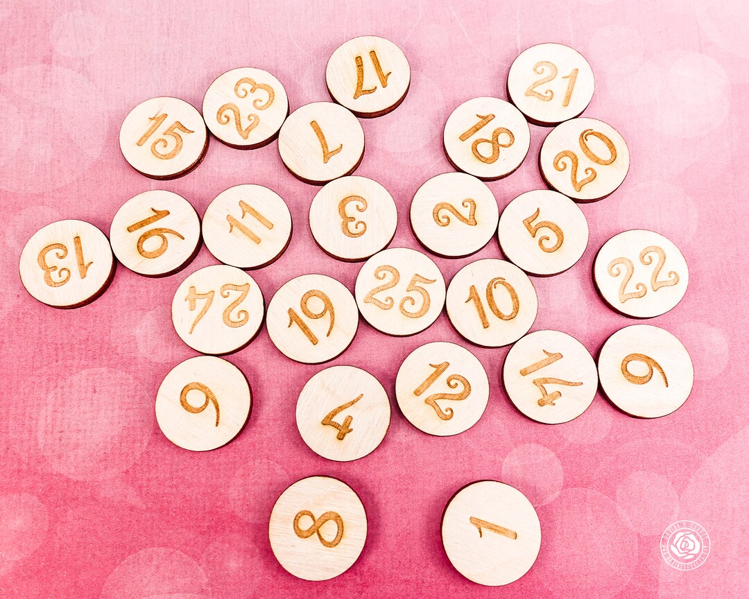 Wood Advent Calendar Numbers, Wooden Advent Number Tags, Christmas ...