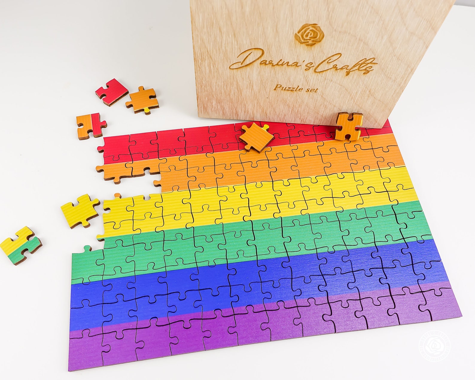 Pride Flag Jigsaw Puzzle Custom Wooden Puzzle LGBT Wood - Etsy